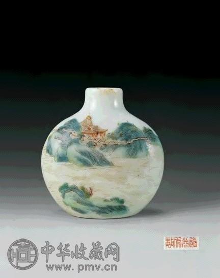 清道光 粉彩山水人物鼻烟壶 收藏资讯|艺术家|书画家|书画名人|书法家-中华收藏网